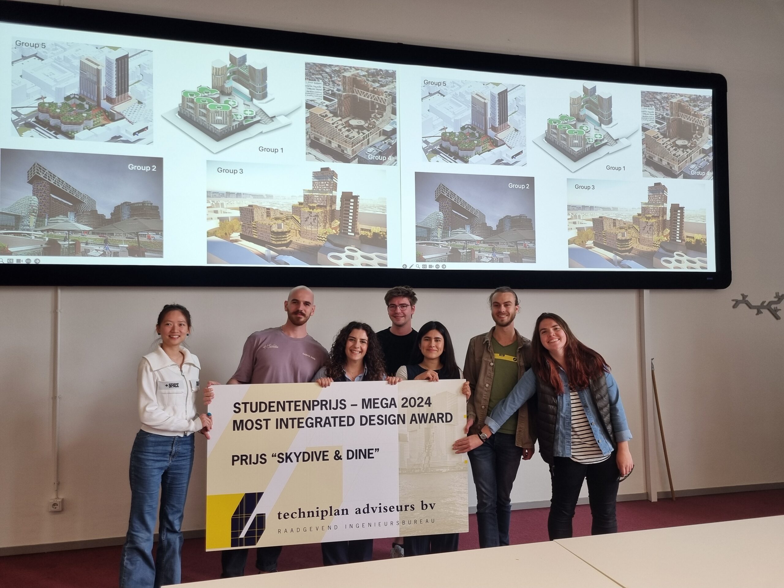 Techniplan Adviseurs reikt 'Most Integrated Design Award' uit aan TU Delft studententeam tijdens ...